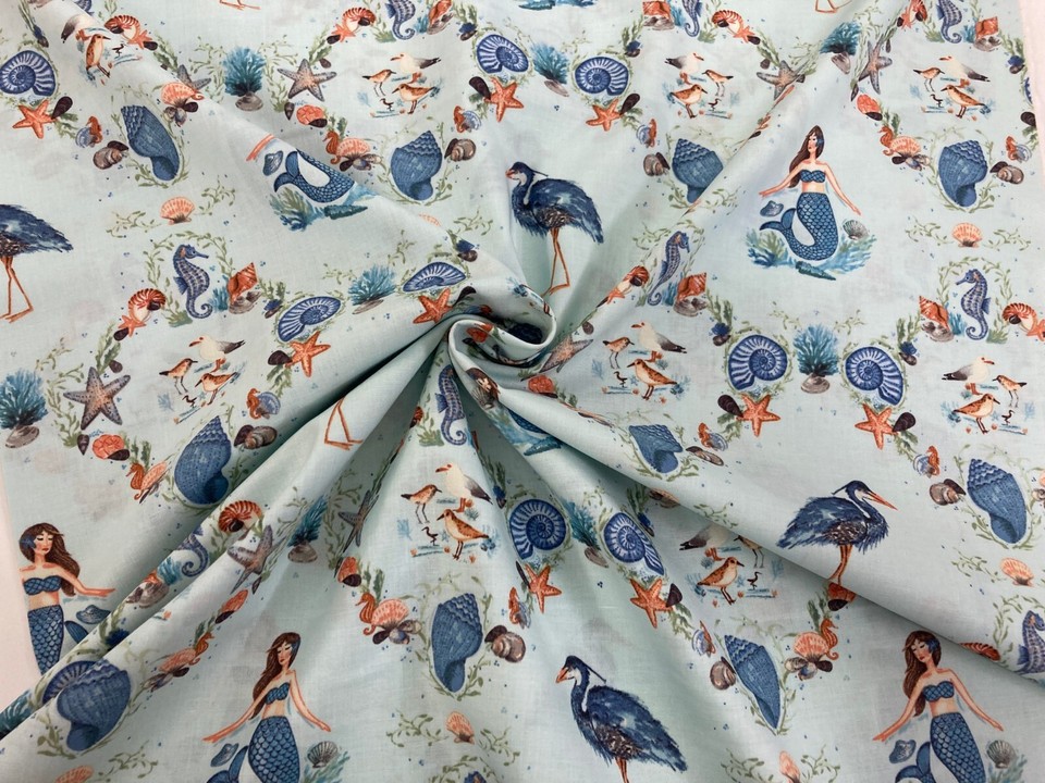 Seaside Cotton Fabric Mixed Ocean Nautical Sea Beach Patchwork Craft ...