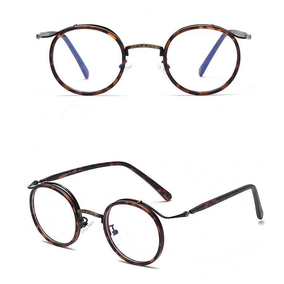 Metal Retro Eyeglass Frame Round Clear Glasses Women Men Stylist ...