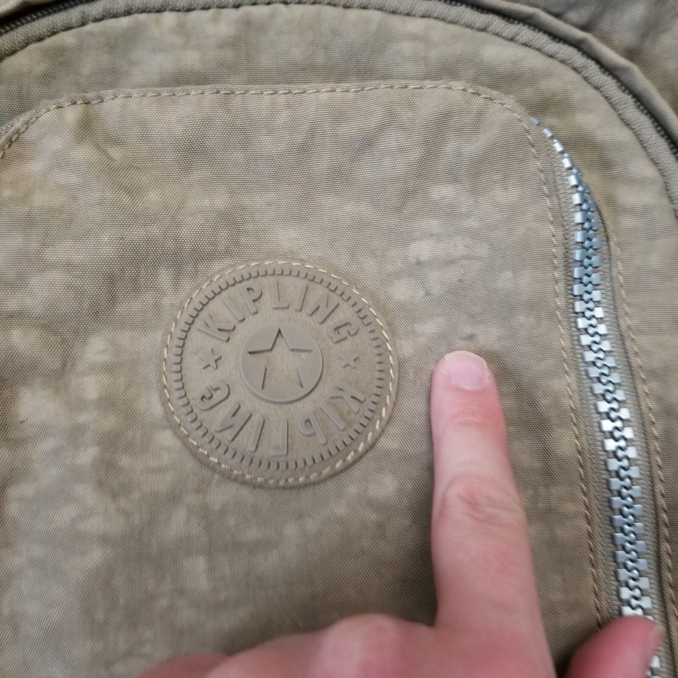 Kipling Hal Expandable Backpack Large Beige Tan Hiking Outdoor School ...