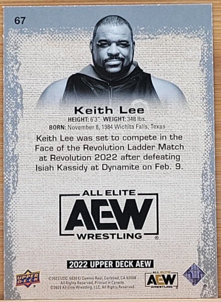 2022 UPPER DECK AEW KEITH LEE PURPLE PYRO #D 1/199 *ALPHA* | eBay