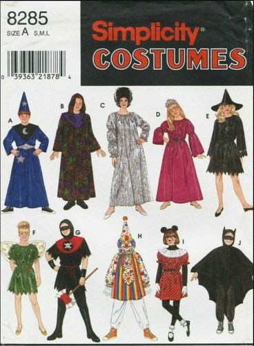 Simplicity 8285 Childs Costumes Sewing Pattern Uncut SML 10 Styles for ...