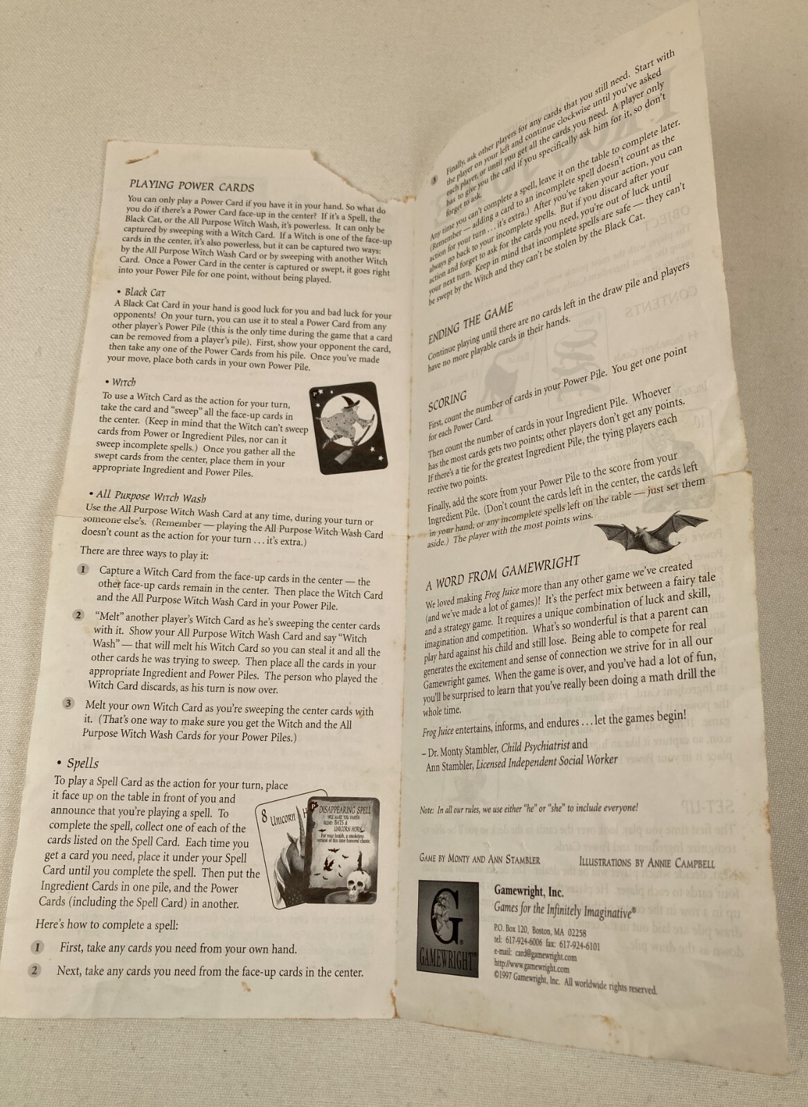 Frog Juice Clever Card Game of Spells & Concoctions by Gamewright 1997 Complete 759751002022| eBay