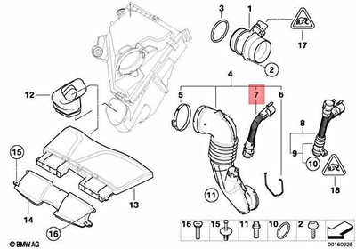 Genuine BMW E70N Intake Silencer/Filter Cartridge/HFM Pipe OEM ...