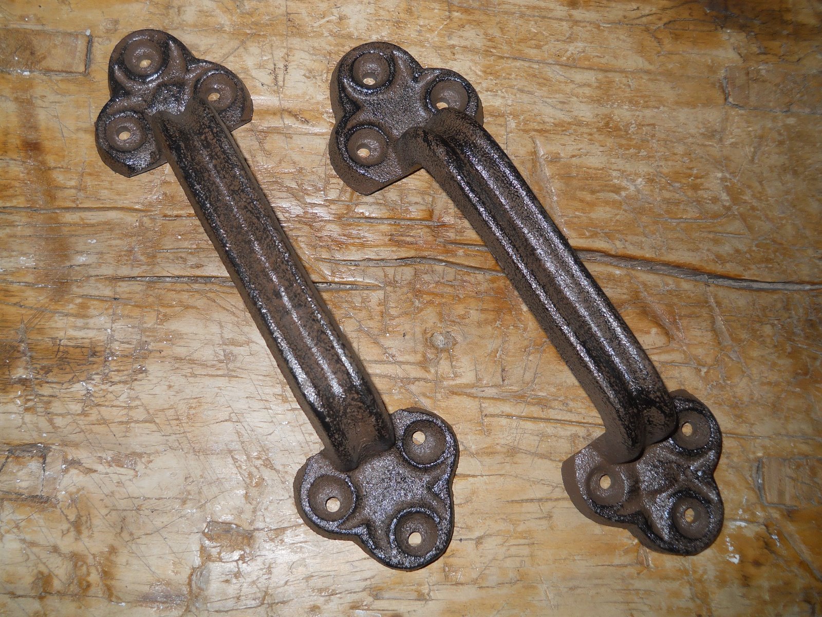 2 Large Cast Iron Antique Style RUSTIC Barn Handle, Gate Pull, Shed ...