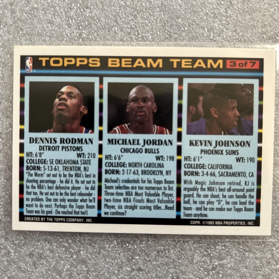 1992-93 Topps - Beam Team #3 Dennis Rodman, Michael Jordan | eBay