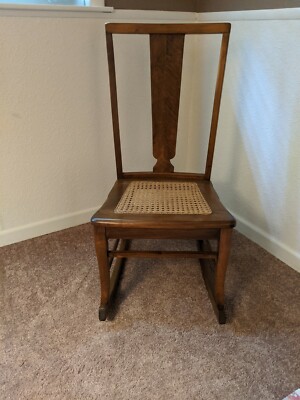 Antique Sewing Rocker with caned seat. | eBay