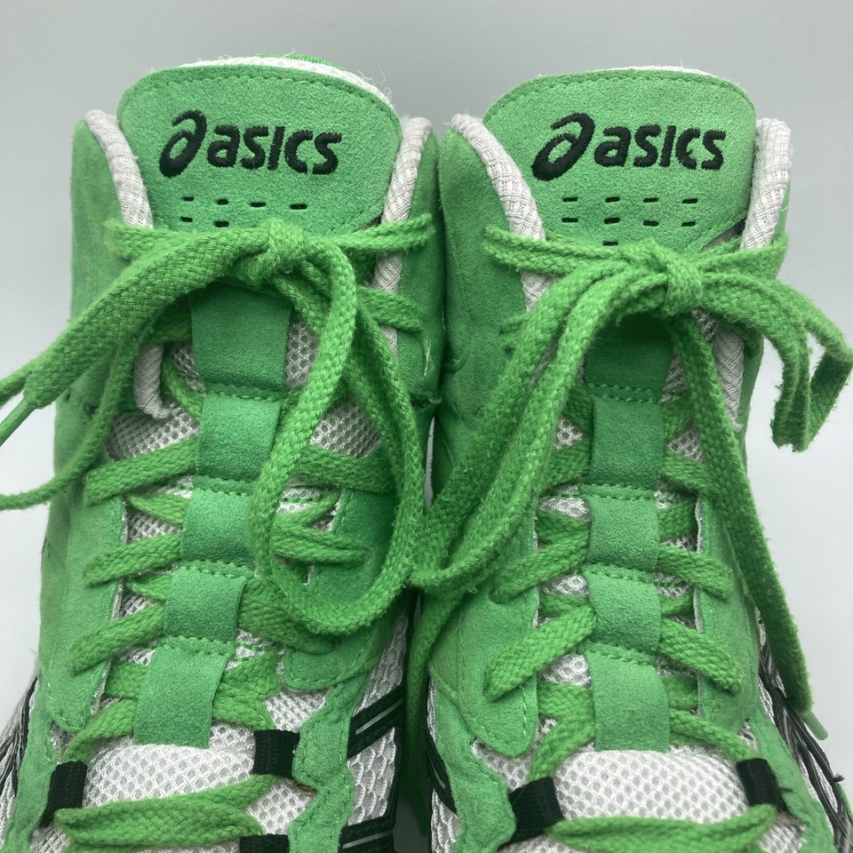 Asics Cael V5.0 Wrestling Shoes Mens Size 13 Green Athletic Sneaker Mid ...