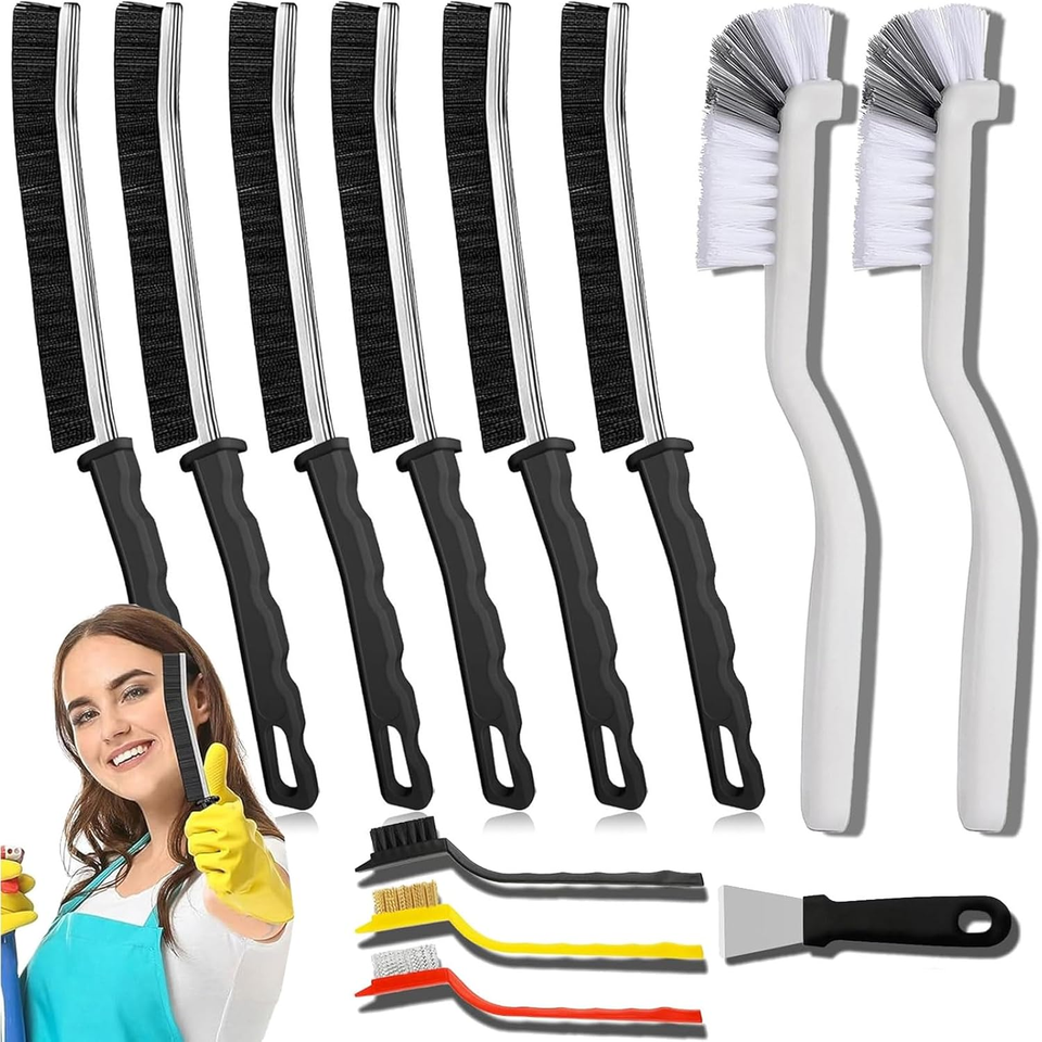 Crevice Cleaning Brush, Multi-Purpose Hard Bristle Brushes for Deep ...