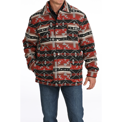 Cinch Men's Frontier Aztec Burgundy & Black Jacket MWJ1572004 | eBay