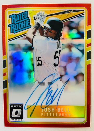 2017 Optic JOSH BELL Rated Rookie Orange Prizm Refractor Rookie Auto ...