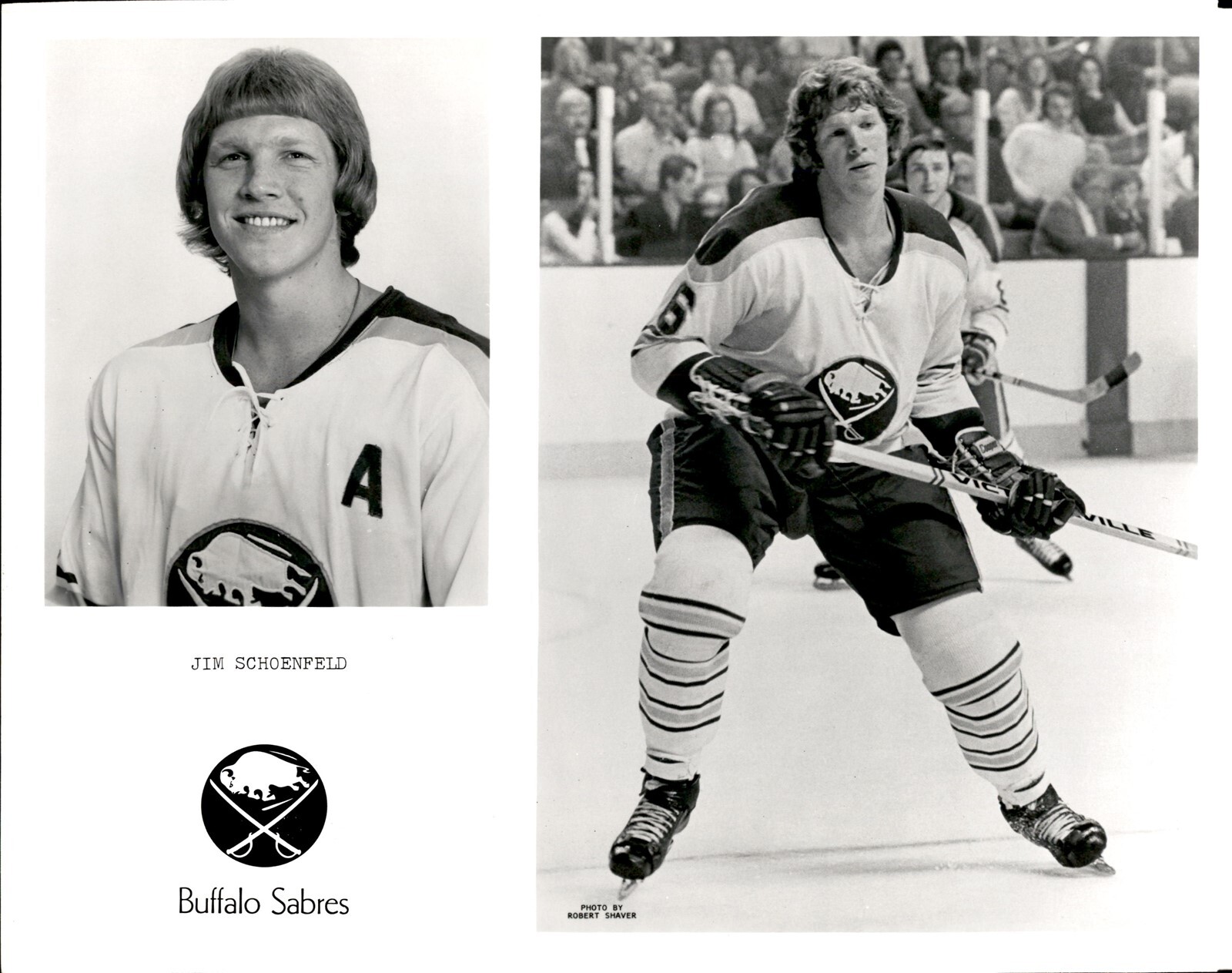 PF1 70s Orig Robert Shaver Photo JIM SCHOENFIELD BUFFALO SABRES HOCKEY ...