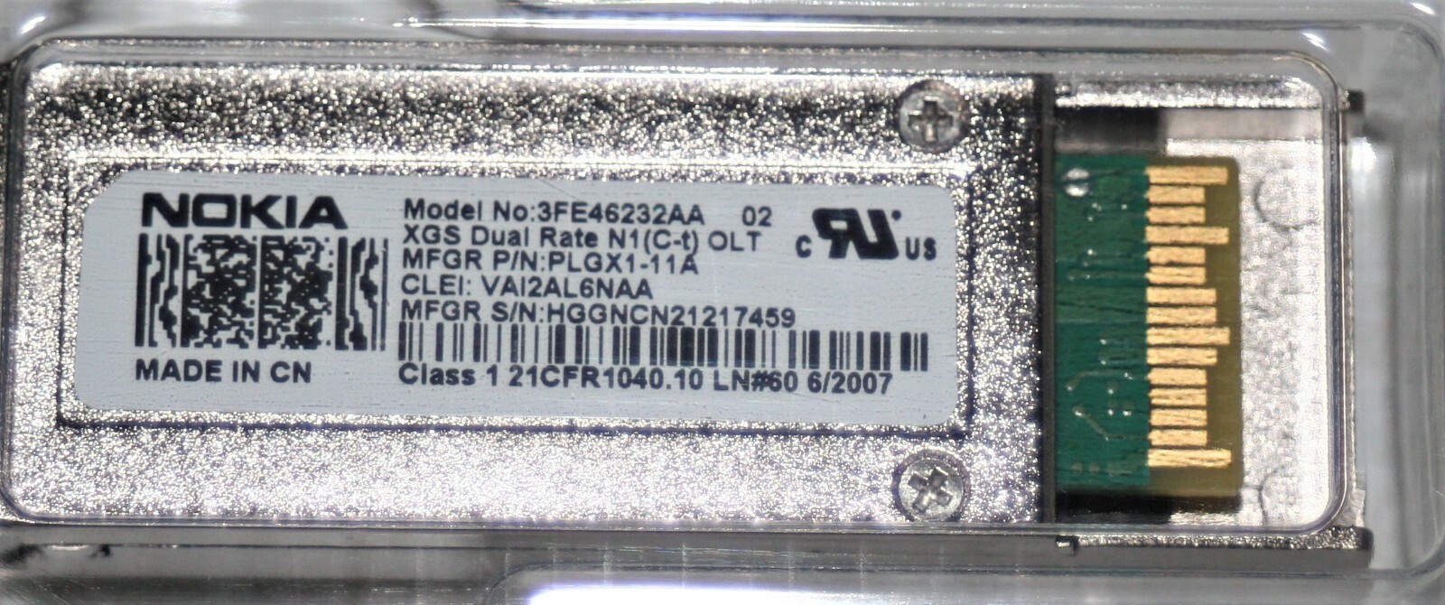 Nokia XGS Dual Rate XFP N1 C-Temp OLT Transceiver Module 3FE46232AA | eBay