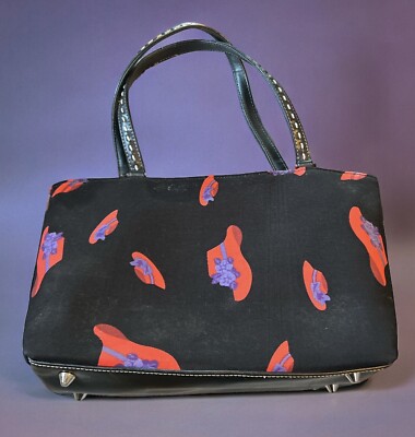 Red Hat Society Purse Red Purple Hats Handbag Double Handles Snap ...