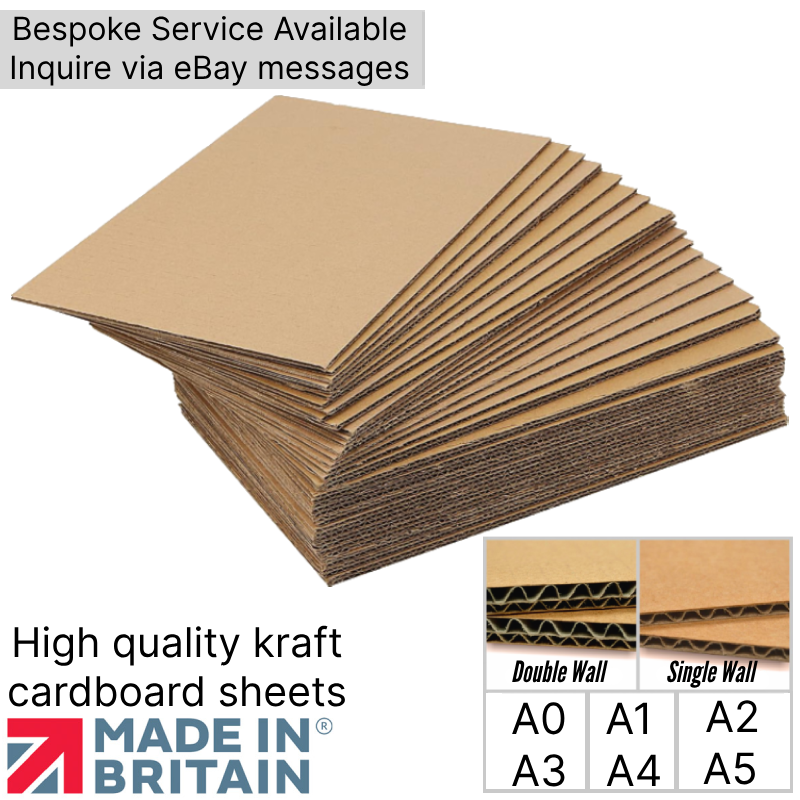 Brown Cardboard Corrugated Sheets Pads Divider Art Craft Board A5 A4 A3 ...