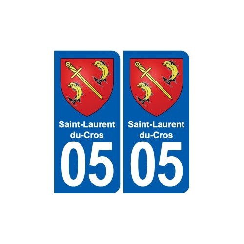 05 Saint-Laurent-du-Cros blason ville autocollant plaque stickers | eBay