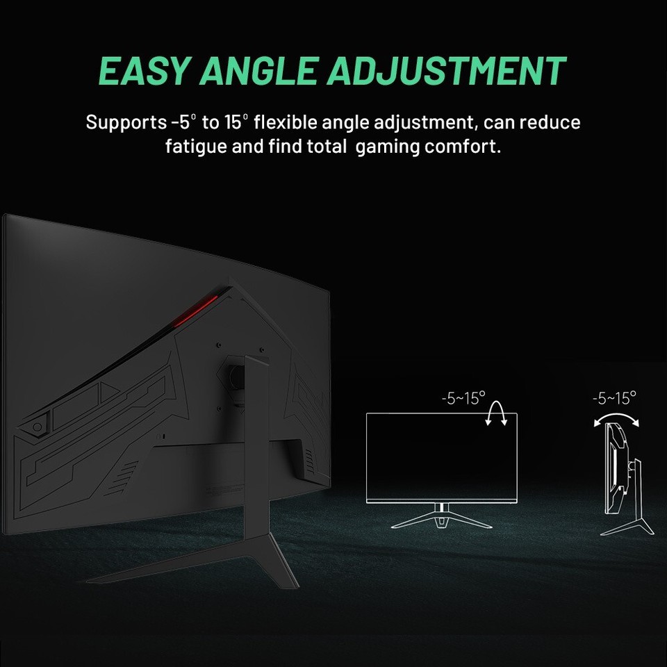 Skytech Gaming 27-inch Curved Gaming Monitor up to 180Hz, QHD 2K(2560 x ...