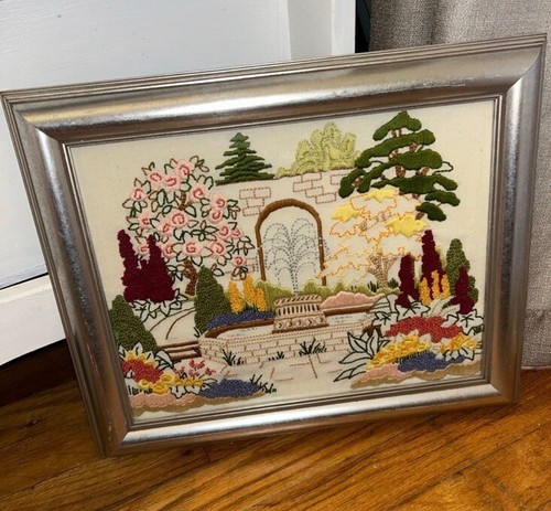 Vintage, unique, rare absolutely amazing needlepoint handmade picture ...