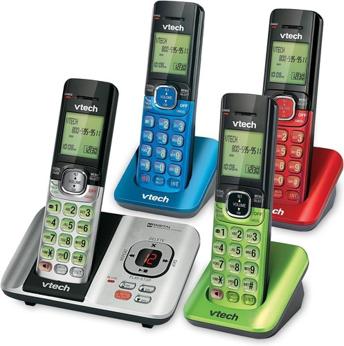 VTech CS6529-4B 4-Handset DECT 6.0 Cordless Phone with 4 Handsets ...