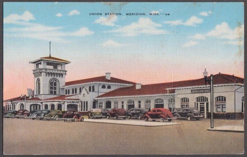 Union Railroad Station at Meridian MS postcard 1930s | eBay