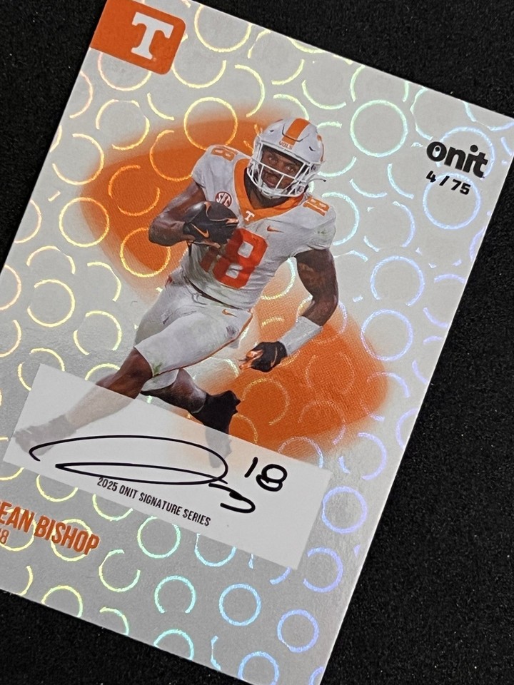 DeSEAN BISHOP 2025 ONIT Tennessee Vols Football SILVER ORBS Auto 4/75 ...