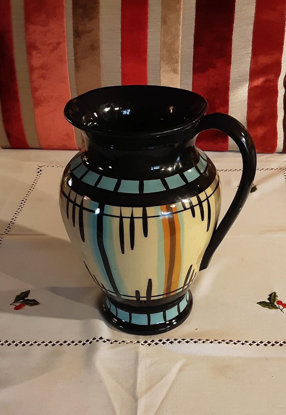 Vibrantly Striking Vintage Retro Dee Cee Stoneware Pitcher/Jug Made In ...
