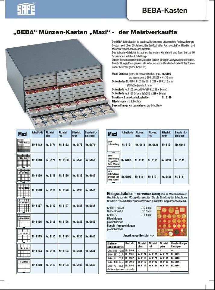 Safe 6325 Beba Coin Case Maxi Empty for Coin Box 6100 or 7 Coin Boxes ...