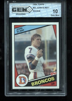 John Elway RC 1984 Topps #63 Denver Broncos MVP Rookie GEM MINT 10 | eBay