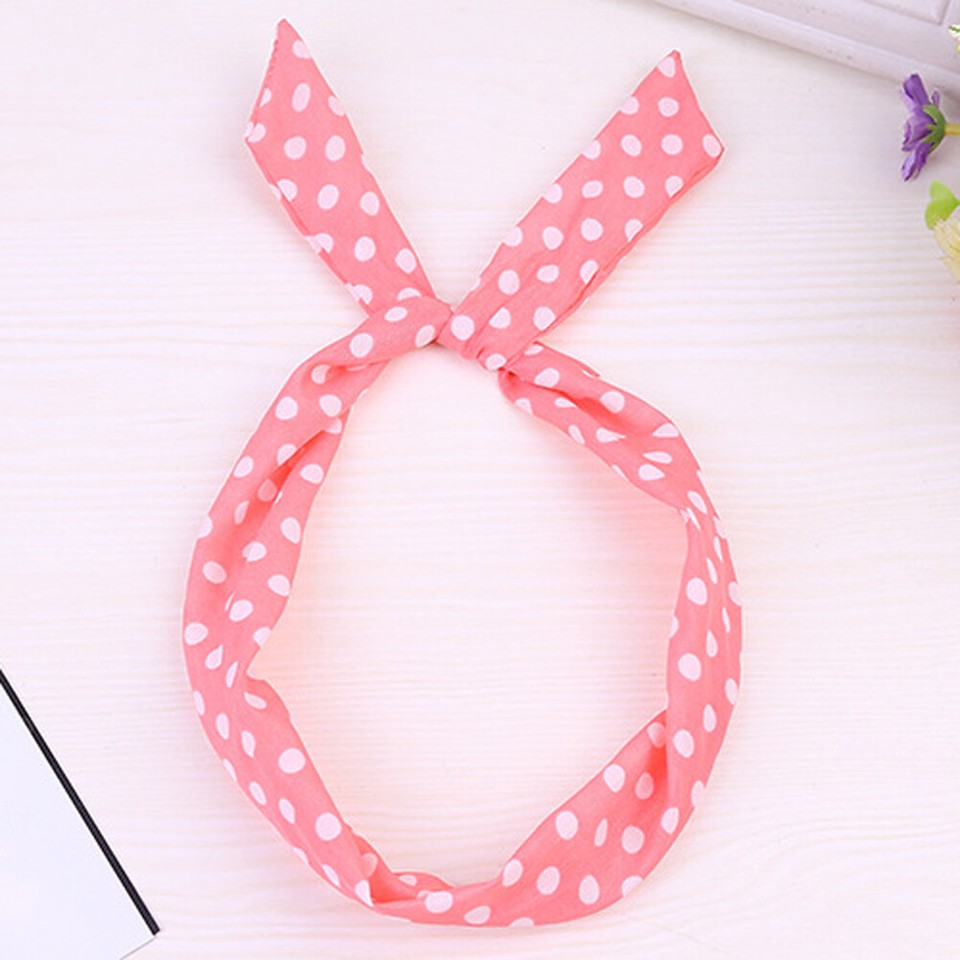 Women's Cute Rabbit Ear Headband Elastic Bow Tie Hair Band Rope Knotted ...