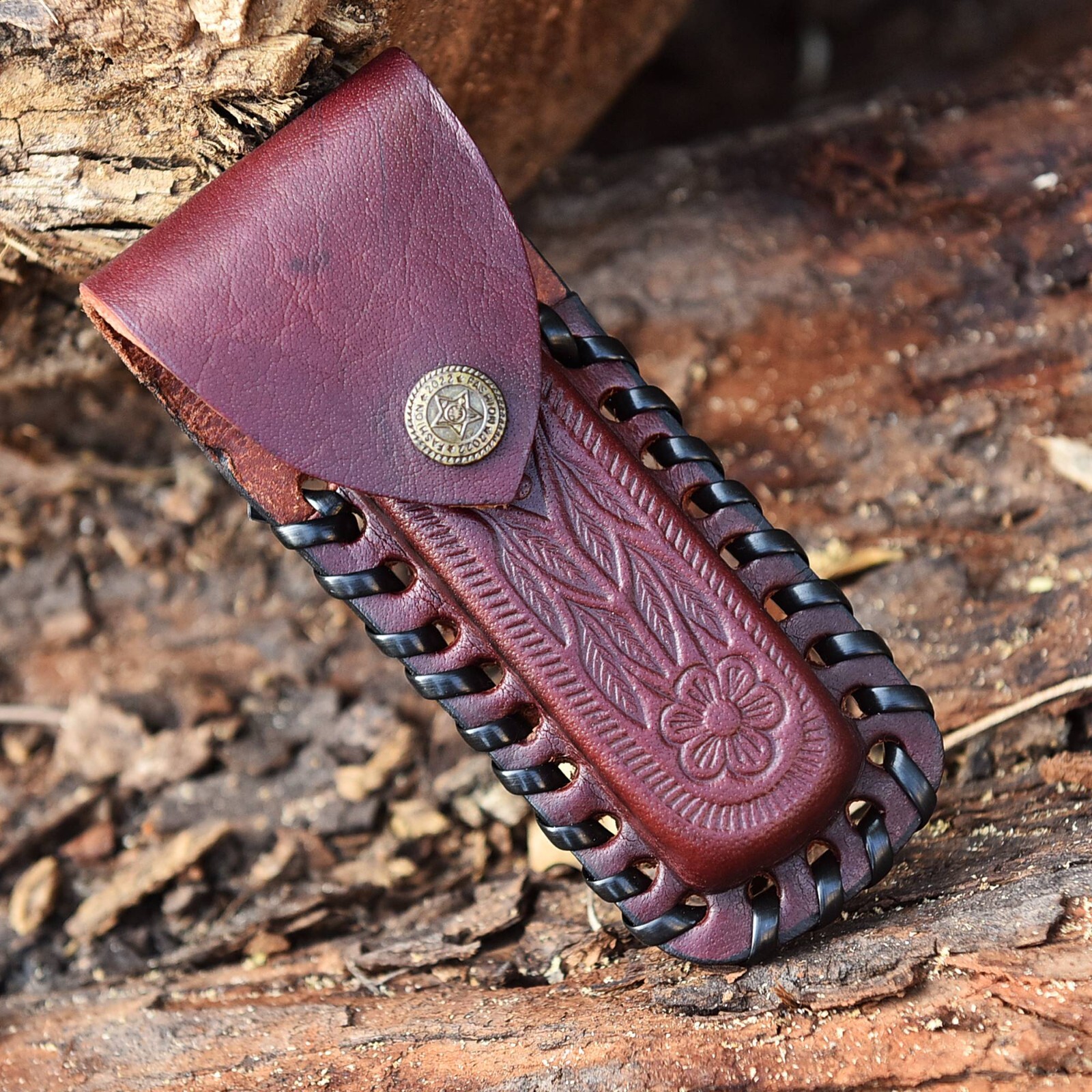 5" Vintage Dark Brown Sheath for Buck 110 Pocket Folding Knife Pouch ...