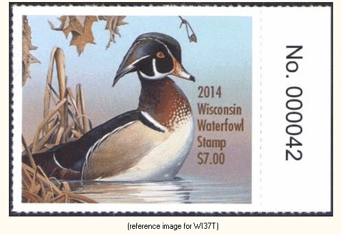 D2K Wisconsin Duck Stamp 2014 $7.00 w/tab | eBay