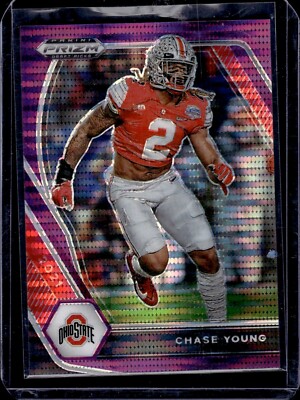 2021 Panini Prizm Draft Picks #99 CHASE YOUNG Purple Pulsar /25 SP OSU ...