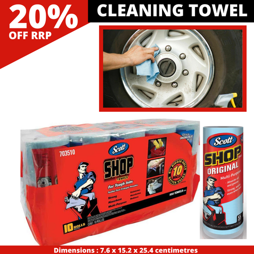 10X Scott Shop Multi-Purpose Cleaning Towel 55 Towels Per Roll Blue ...