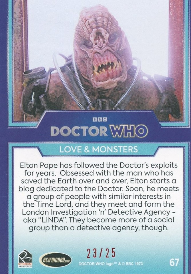 Rare New 2023 Doctor Who Red TARDIS Parallel Base chase card number 67 ...
