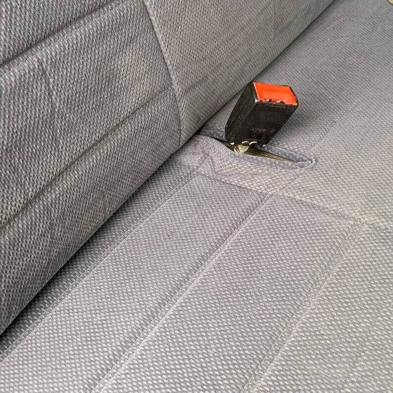 Quality Padded Thick Charcoal Gray Bench Seat Cover Molded Headrest F ...