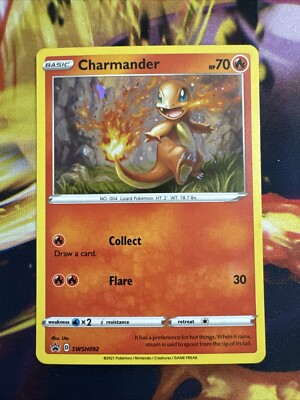 Pokemon Charmander Cosmos Holo Black Star Promo Sword Shield SWSH092 ...