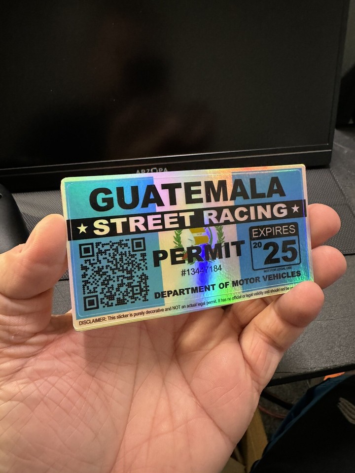 Street Racing Permit Car Decal | eBay