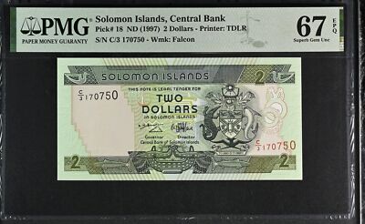 Solomon Islands 2 Dollars ND 1997 P 18 Superb Gem UNC PMG 67 EPQ | eBay
