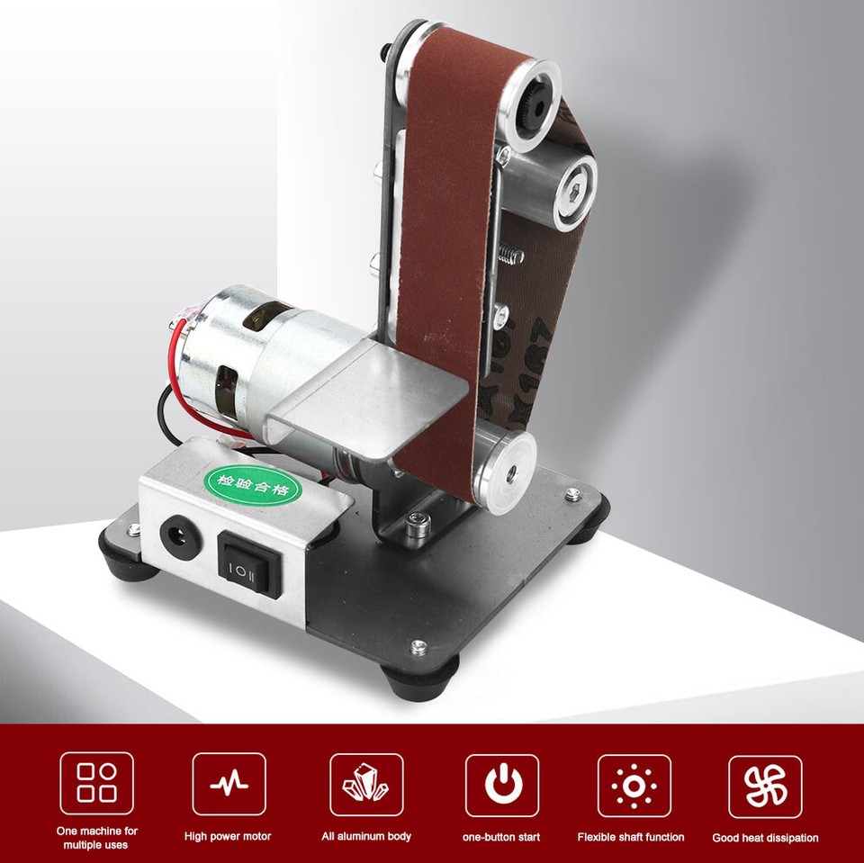 Mini Electric Belt Grinder Machine DIY Grinding Polishing Abrasive ...
