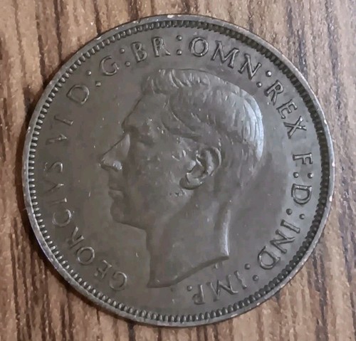 1939 UK Great Britain British One 1 Penny George VI Coin XF CONDITION ...