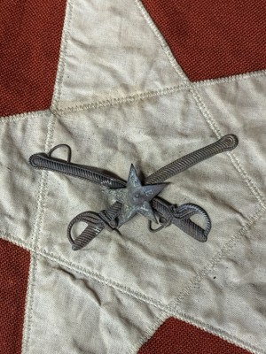 CIVIL WAR CONFEDERATE CSA TEXAS CAVALRY CROSSED SABERS WITH STAR ...