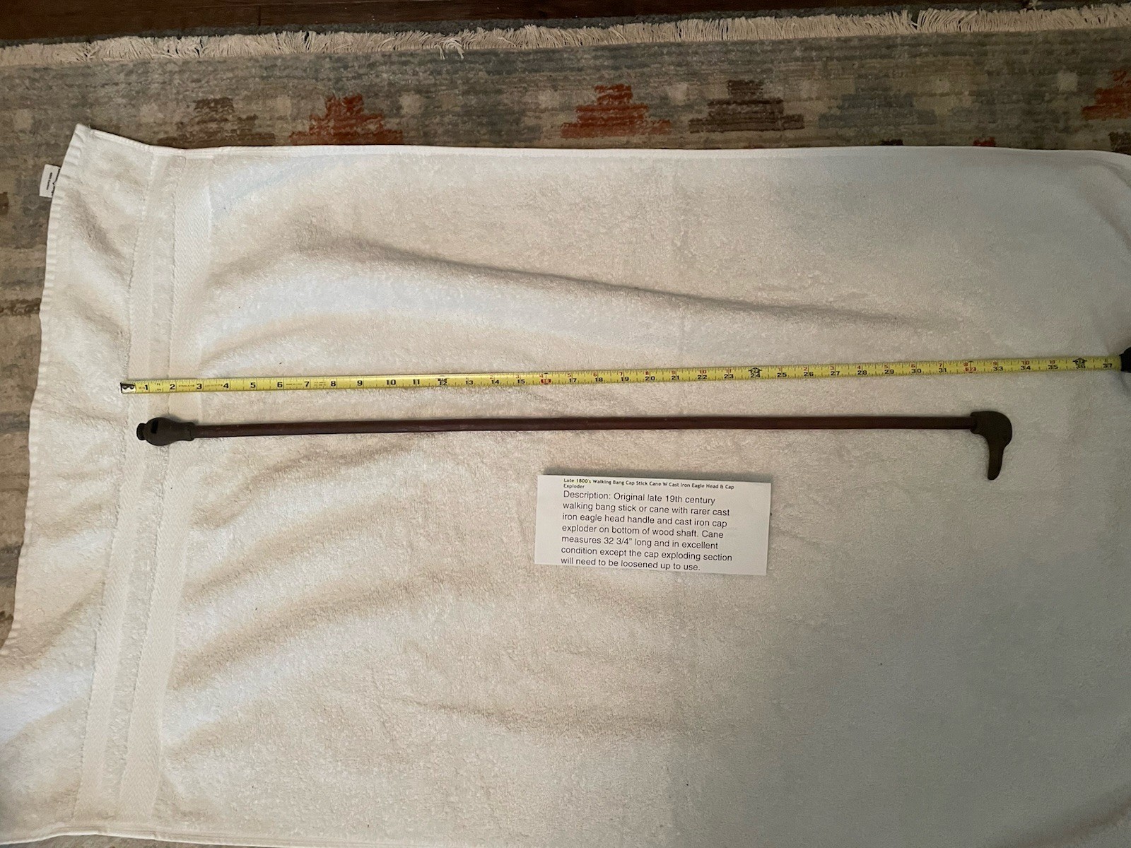 Antique, Walking Cane , Cast Iron Eagle Head , Wood … - Gem