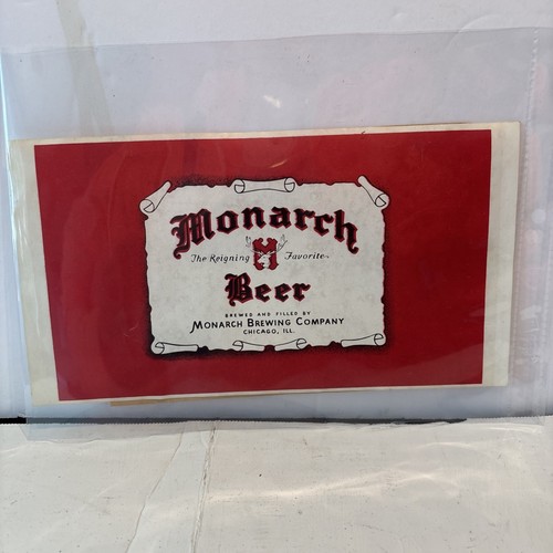 Monarch Brewing Company Beer Label, Chicago, Illinois | eBay