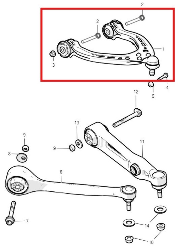 Tesla Model S 2012-2021 Part 1043965-00-A Control Arm Front, Upper ...