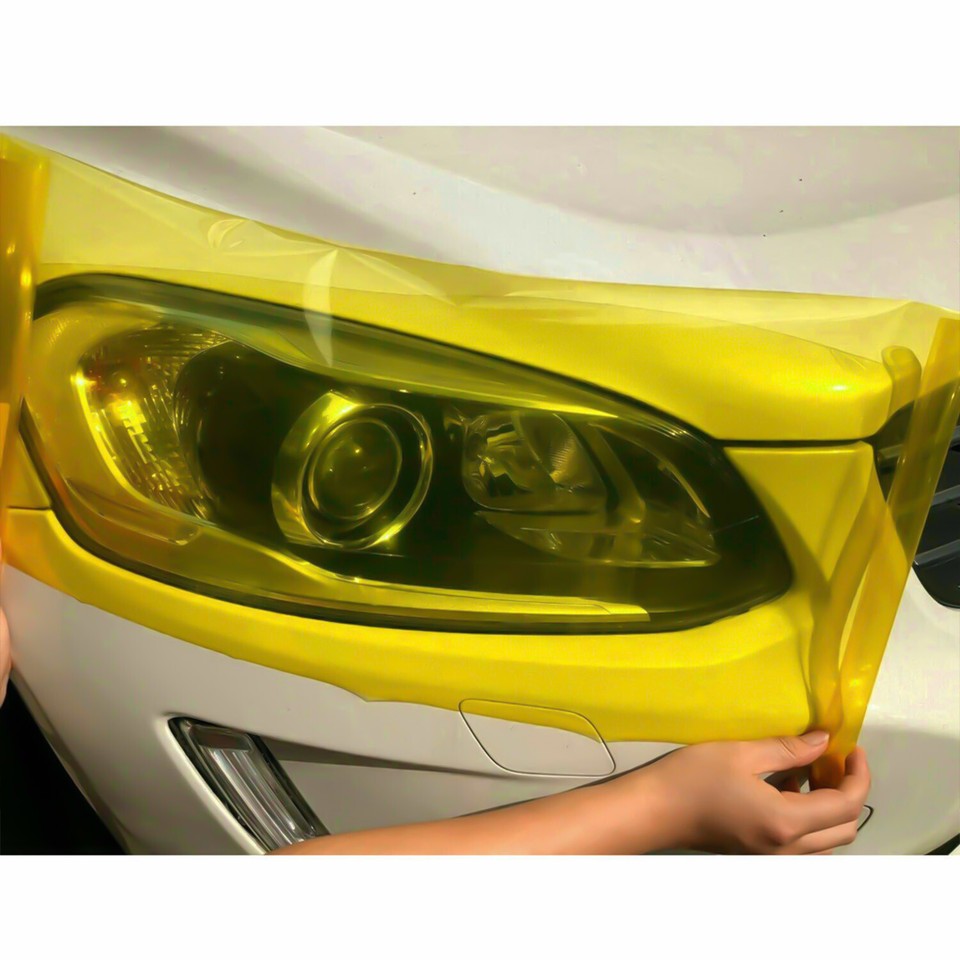 12" x 24" Yellow Headlight Taillight Fog Light PVC Tint Overlay Vinyl ...