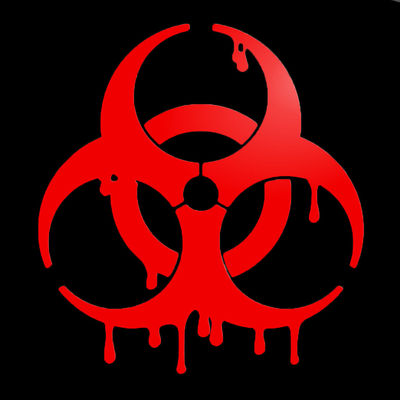 Bloody Biohazard Zombie dripping blood Car Decal Sticker 100mm Car ...