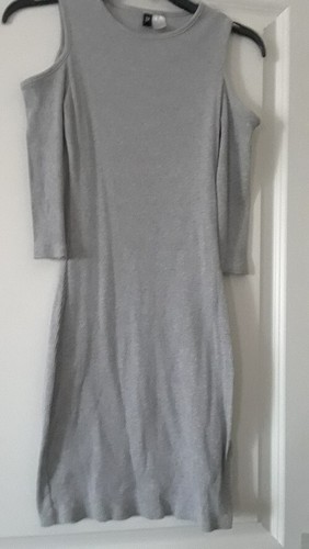 JUNIORS SIZE 4 GRAY RIB-KNIT, COLD SHOULDER DRESS BY DIVIDED/H & M | eBay
