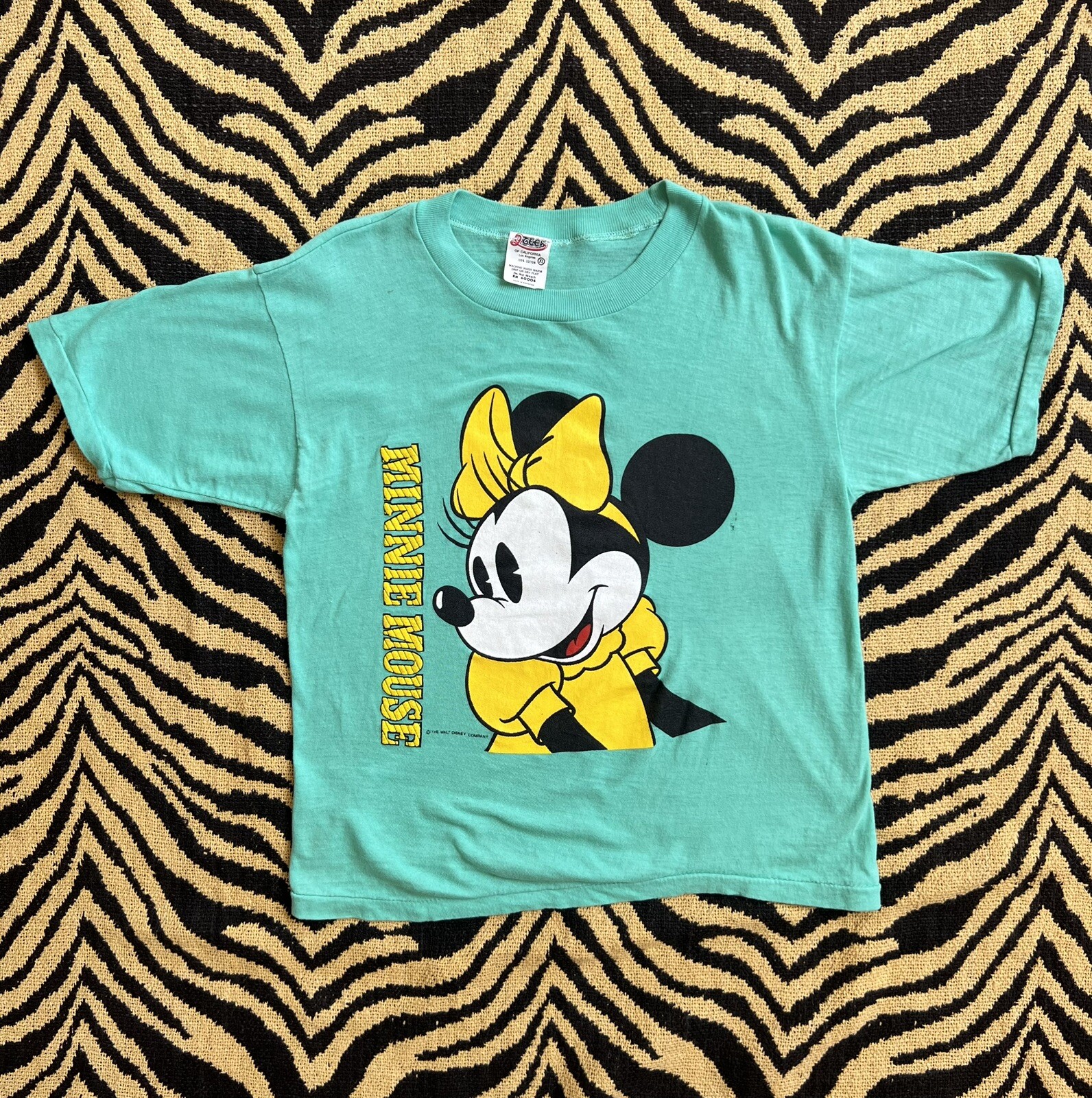 80’s Minnie Mouse Green/Yellow Disney Single Stitch V… - Gem