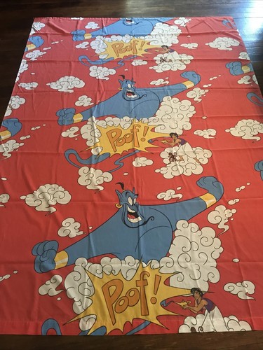 Vtg Disney Aladdin Genie Abu POOF Red Twin Flat Sheet | eBay