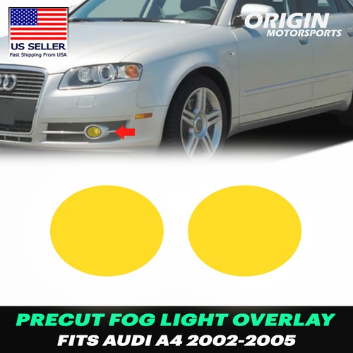 Yellow Precut Fog Light Overlay Tint Covers Film Fits Audi A4 B6 2002 ...