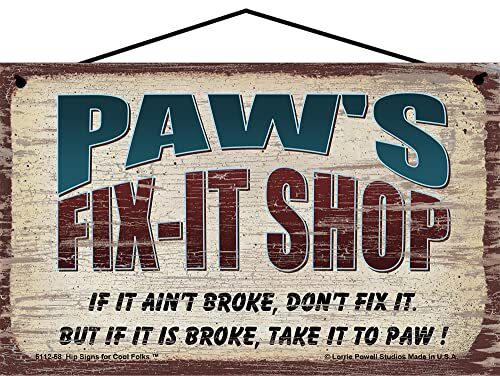 Paw's Fix-It Shop Sign Grandfather Grandpa Dad Father's Day Gift Vtg ...